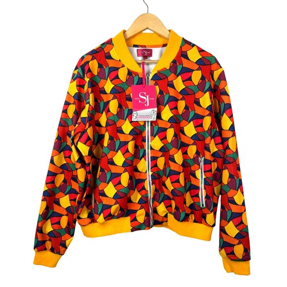 Sassy Jones | Jackets & Coats | Sassy Jones Colorful Retro Havana Zip ...